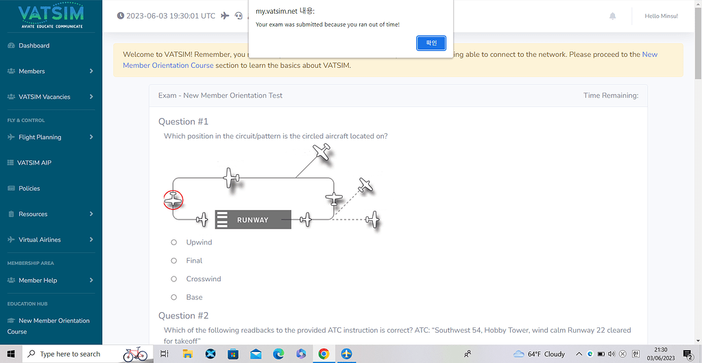 Vatsim orientation test time issue - Pilot Software - VATSIM Forum